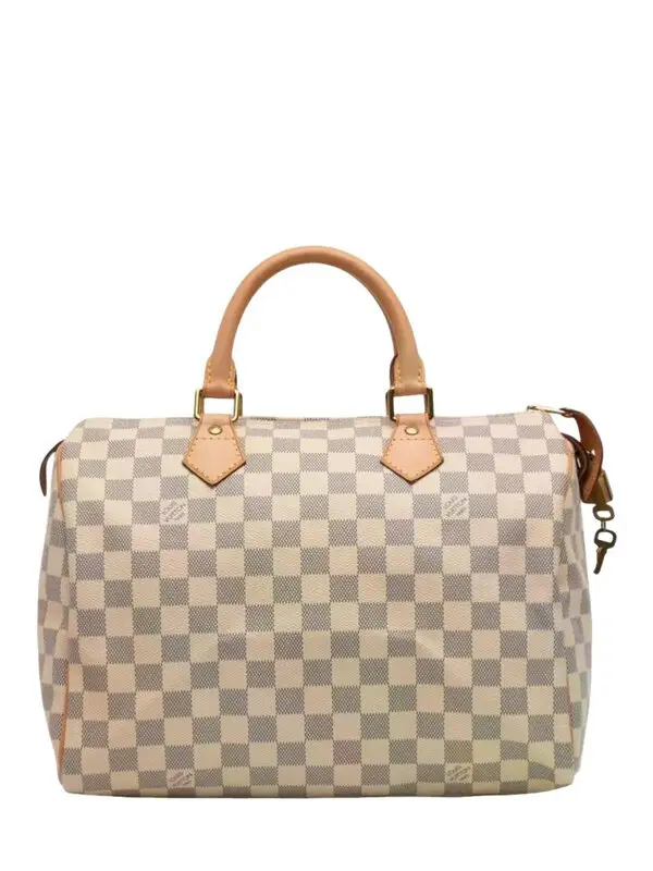 LOUIS VUITTON 2012 Damier Azur Speedy 30 Boston Bag - White
