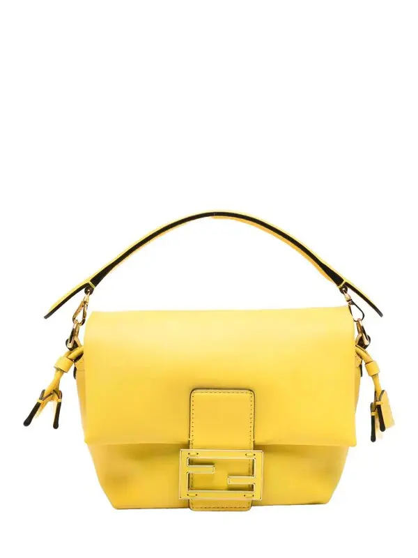 Fendi Mamma Baguette Buckle Strap Clutch - Yellow