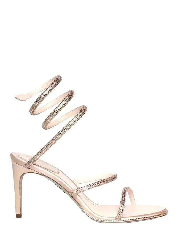 Rene Caovilla Cleo Embellished Wrap Sandals - Pink