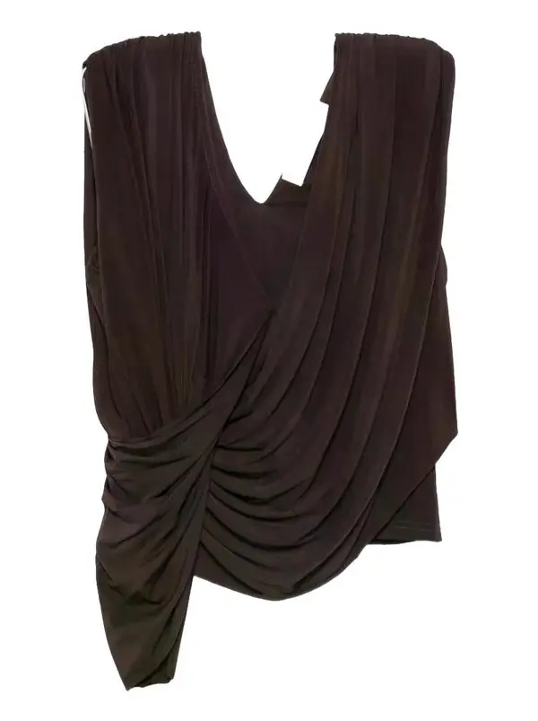 Séfr Tamara V-neck Top - Brown