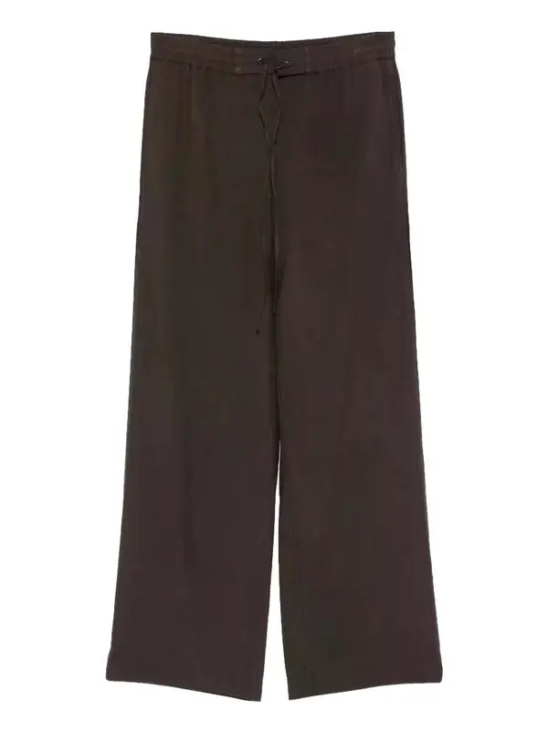 Vince Drawstring Wide Leg Trousers - Brown