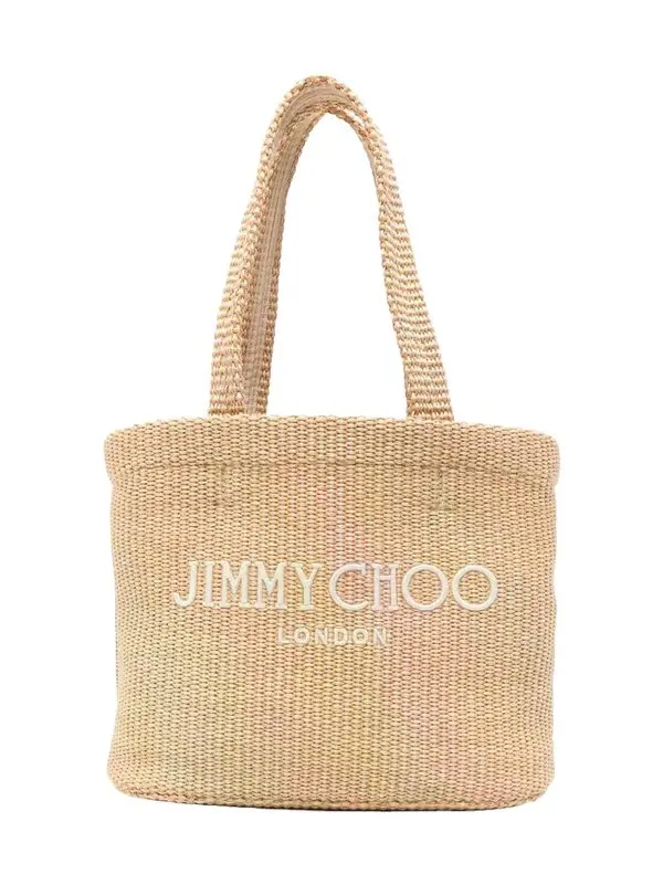 JIMMY CHOO Logo Beach Bag - Neutrals