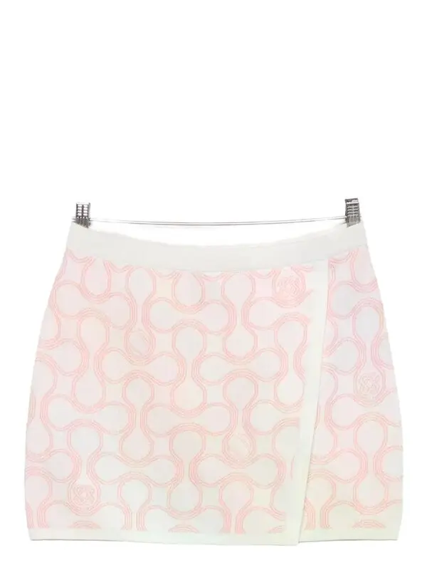 Casablanca Geometric Print Wrap Skirt - White