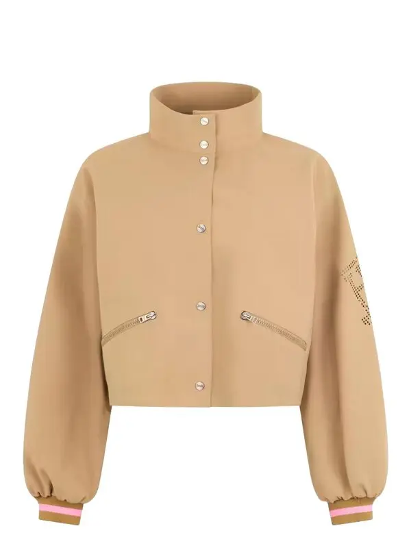 Herno High-neck Cropped Jacket - Neutrals