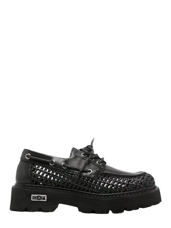 CULT Lace-up Leather Sneakers - Black