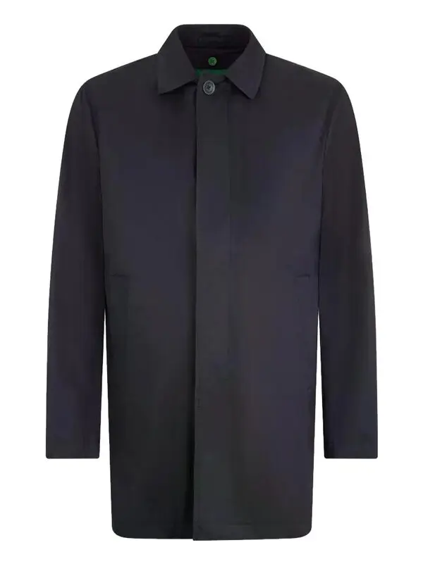 Herno Point-collar Single-breasted Coat - Blue
