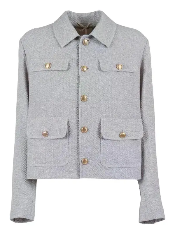 CIRCOLO 1901 Point-collar Jacket - Grey