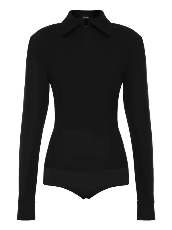 ANOUKI Collared Bodysuit - Black