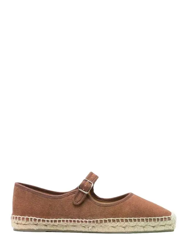 CastaÑer Buckle Strap Ballerina Flats - Brown