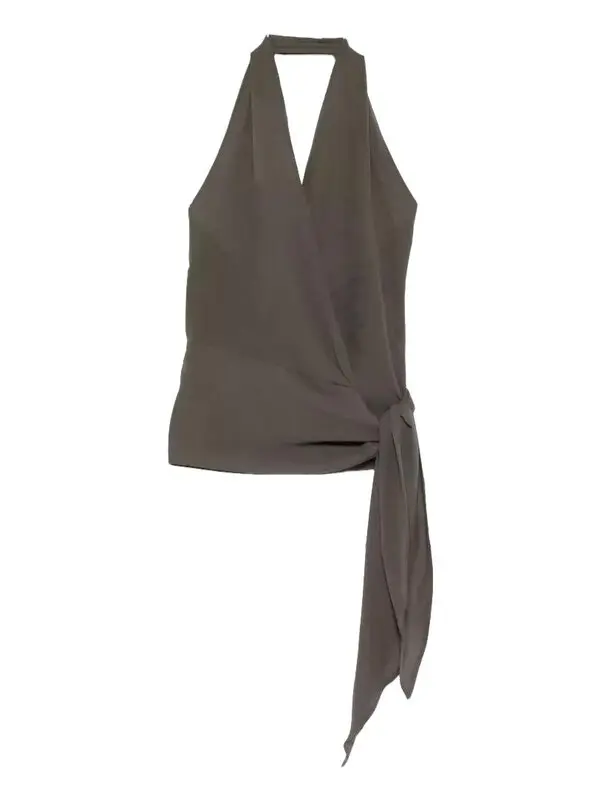 CORTANA Tie-detail Blouse - Grey