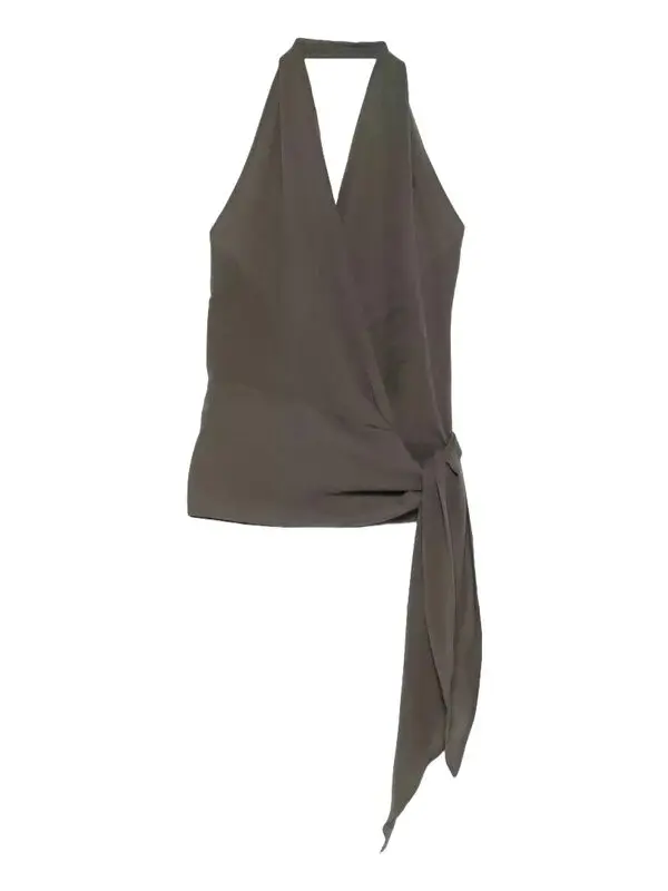 CORTANA Tie-detail Blouse - Grey