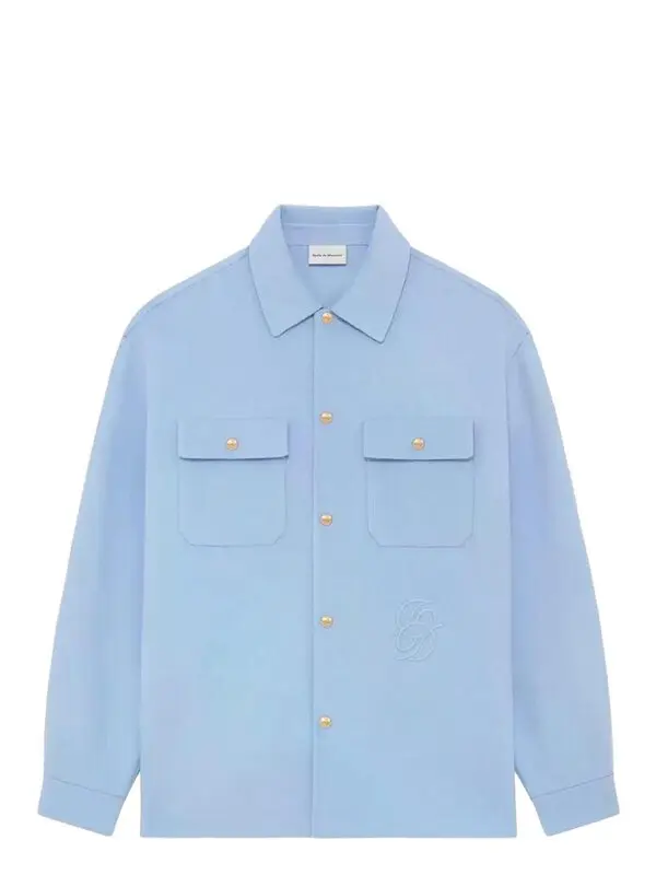 Drole De Monsieur Button Chest-pocket Shirt Jacket - Blue