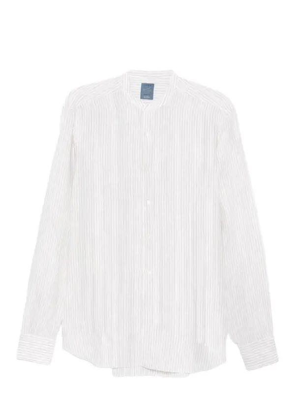 BARBA NAPOLI Striped Collarless Shirt - White