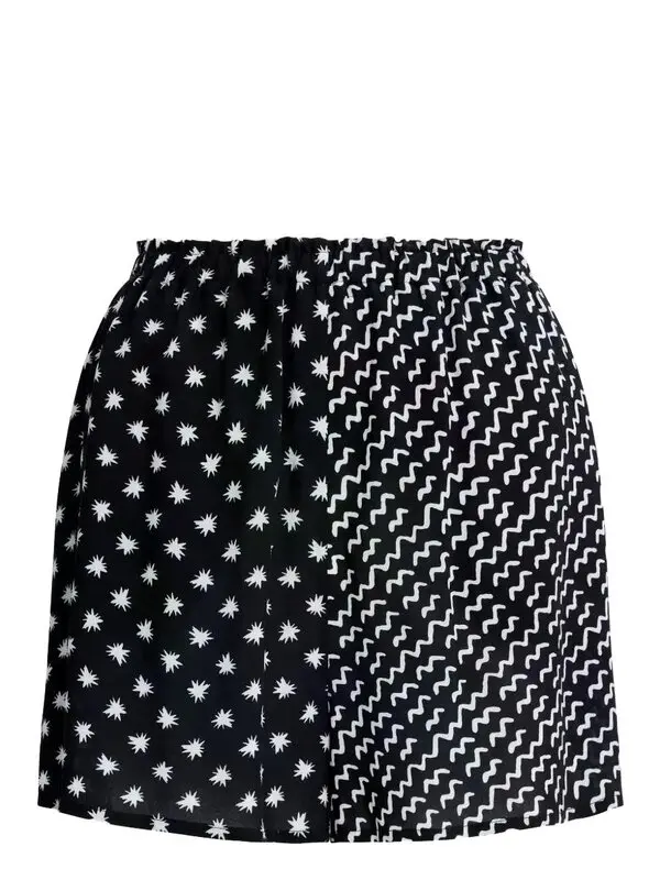 DONDE ESTEBAN Stars Waves Print Shorts - Black