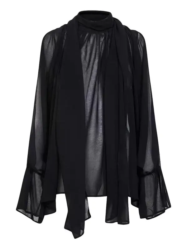 Chiara Boni La Petite Robe Semi-sheer Blouse - Black