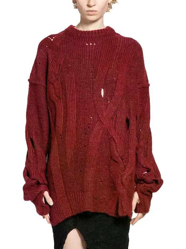 HALOS Cable Knit Sweater - Red