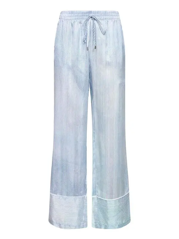 ERMANNO FIRENZE Wide-leg Striped Trousers - White