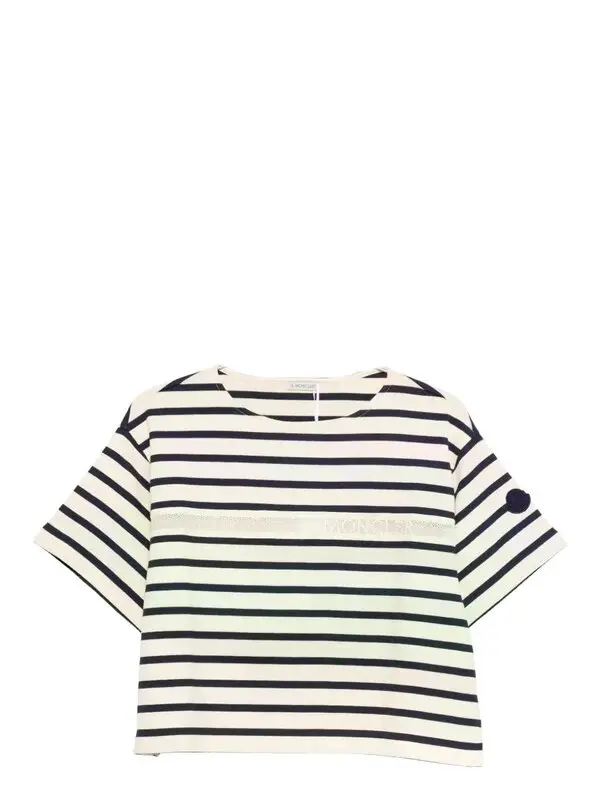 Moncler Striped Short-sleeve T-shirt - Neutrals