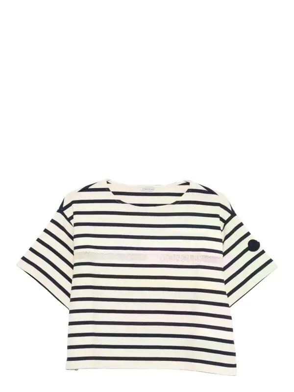 Moncler Striped Short-sleeve T-shirt - Neutrals