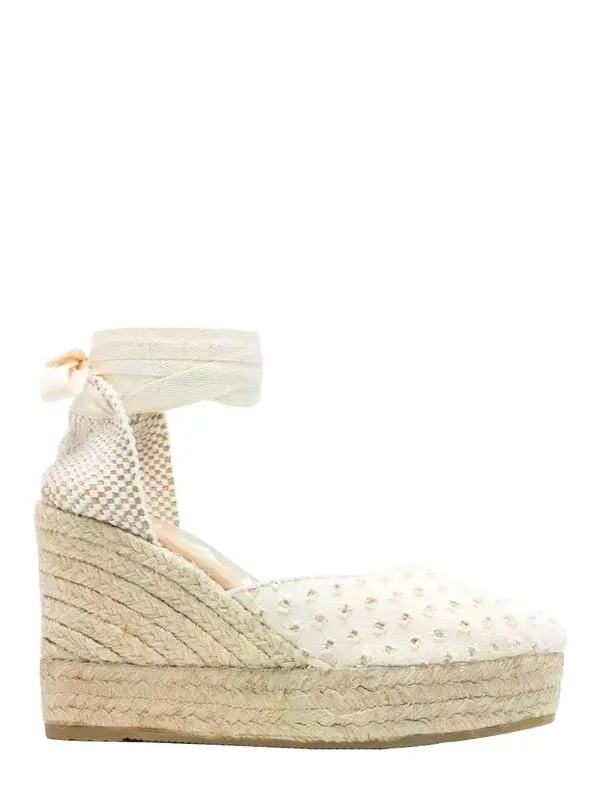 Manebí Yucatán Lace-up Heeled Espadrilles - Neutrals