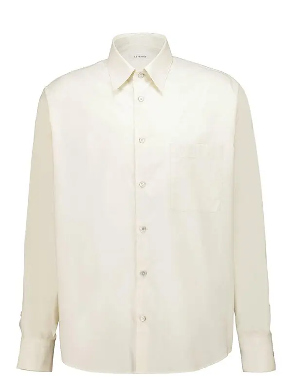 LEMAIRE Light Washed Cotton Silk Regular Shirt - Cream