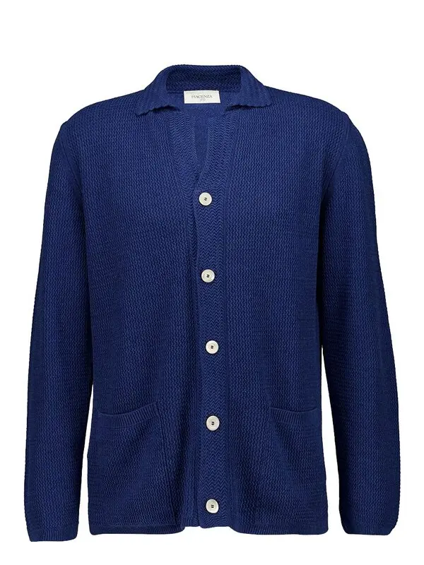 PIACENZA CASHMERE 1733 Silk And Cotton Knit Chore Jacket - Blue