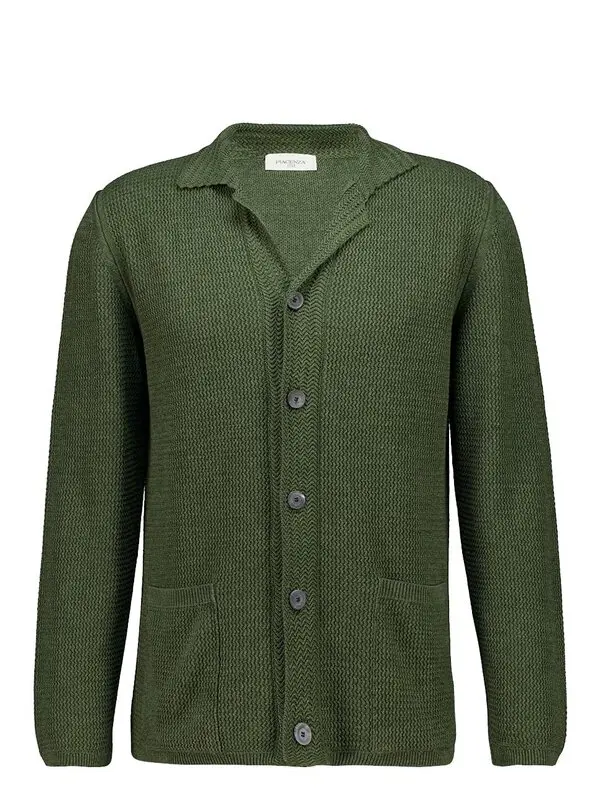 PIACENZA CASHMERE 1733 Silk And Linen Knit Chore Jacket - Green