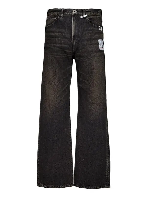Mihara Yasuhiro Vintage-wash Flared Denim Jeans - Black