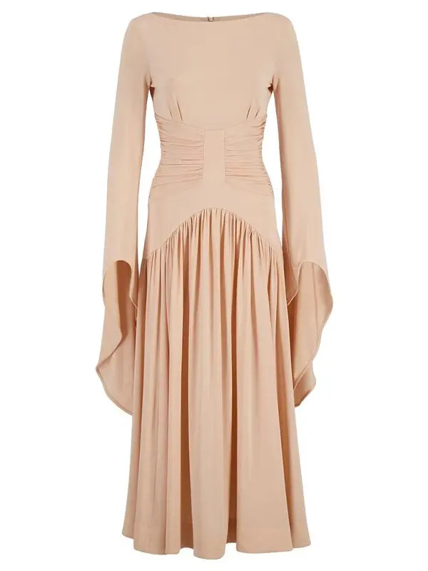 La DoubleJ Silk Midi Dress - Orange