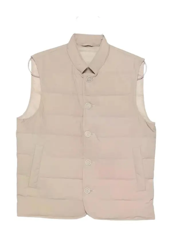 Eleventy Buttoned Quilted Gilet - Neutrals