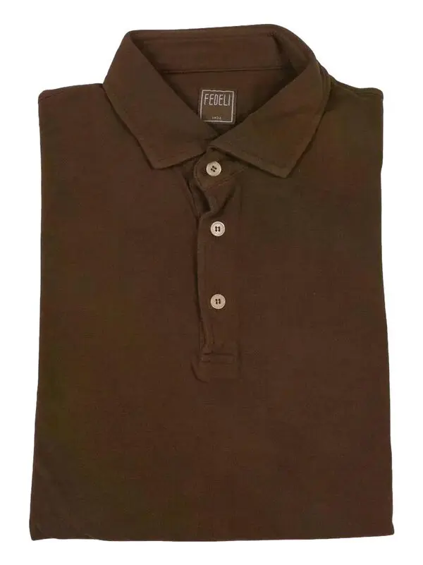 Fedeli Cotton Polo Shirt - Brown