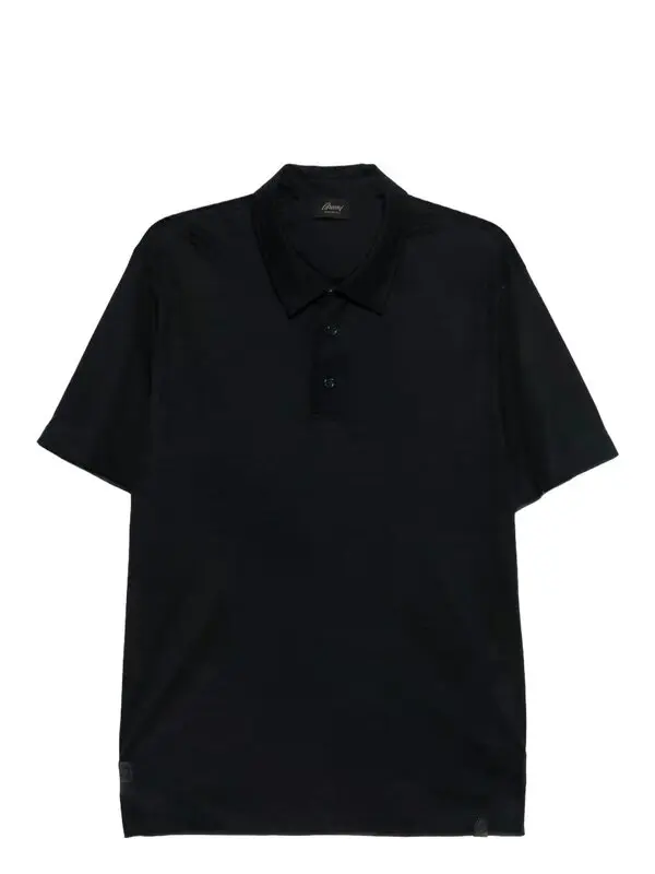 Brioni Graphic Print Polo Shirt - Blue