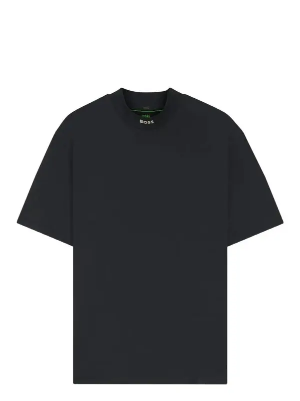 BOSS Logo-collar T-shirt In Stretch Cotton - Blue