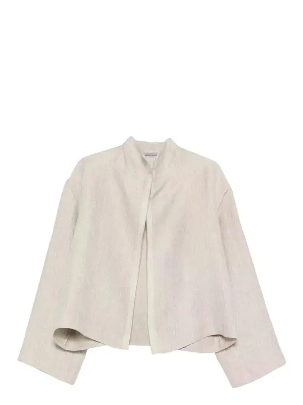 Dusan Cropped Linen Jacket - Neutrals