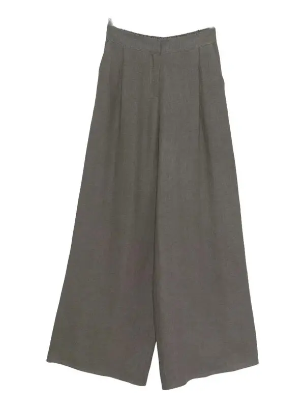 Dusan Pleated Wide Leg Trousers - Grey