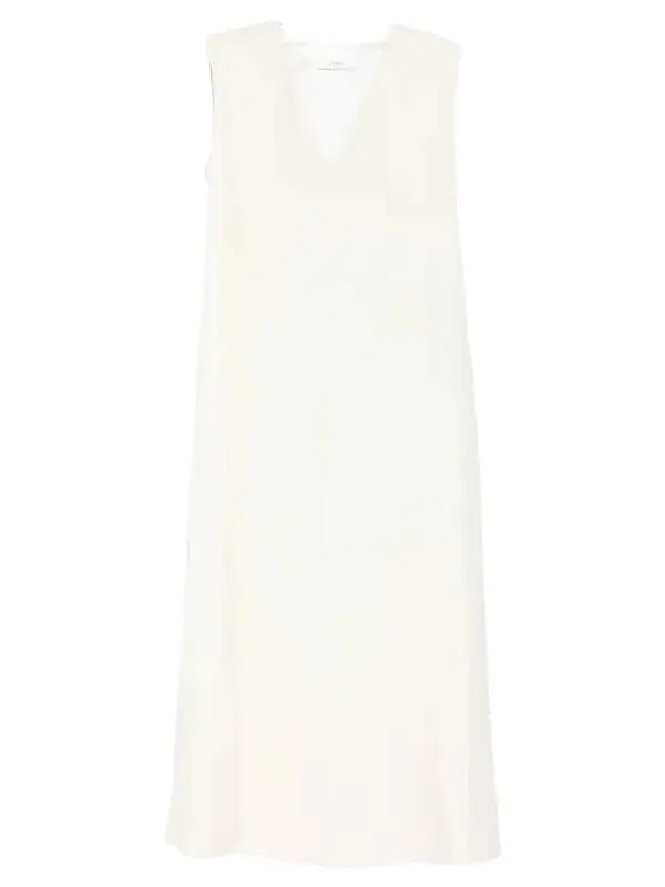 JOSEPH Vassad V-neck Midi Dress - Neutrals
