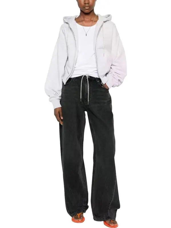 Alexander Wang Logo-patch Wide Leg Jeans - Black