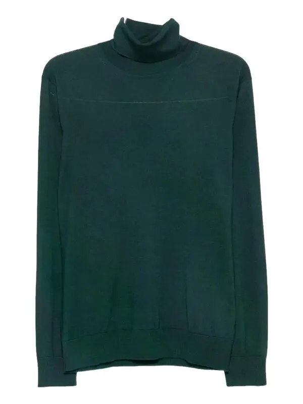 Zegna Turtleneck Fine Knit Sweater - Green