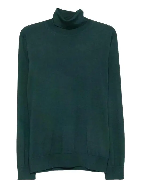 Zegna Turtleneck Fine Knit Sweater - Green