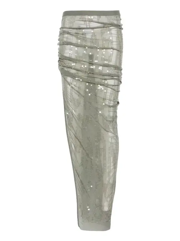 Rick Owens Eva Sequin Embellished Maxi Skirt - Green