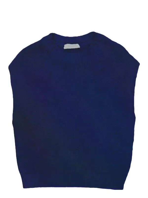 ZANONE Knitted Round-neck Vest - Blue
