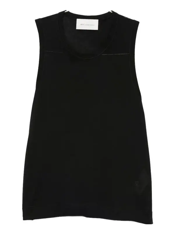 Ami Crew-neck Vest - Black