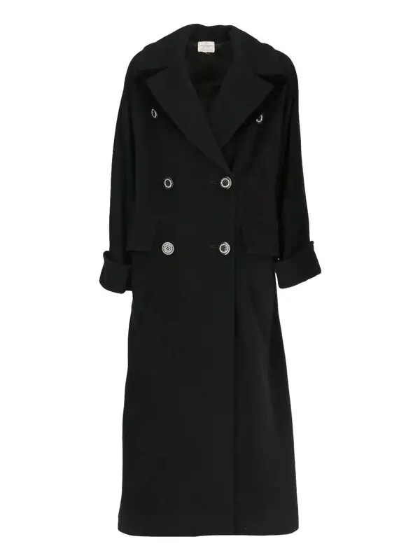 Valentino Garavani 1980s Double-breasted Coat - Black