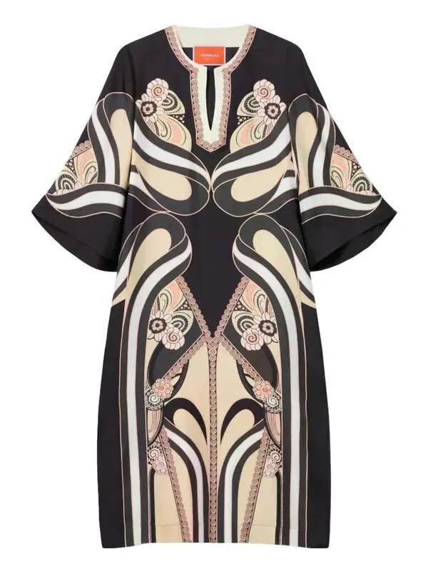 La DoubleJ Ambrosia Print Kaftan Dress - Black
