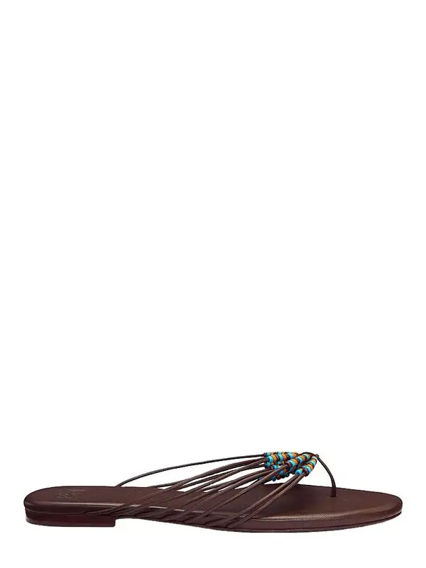REFORMATION Jessica Flat Sandals - Espresso Leather