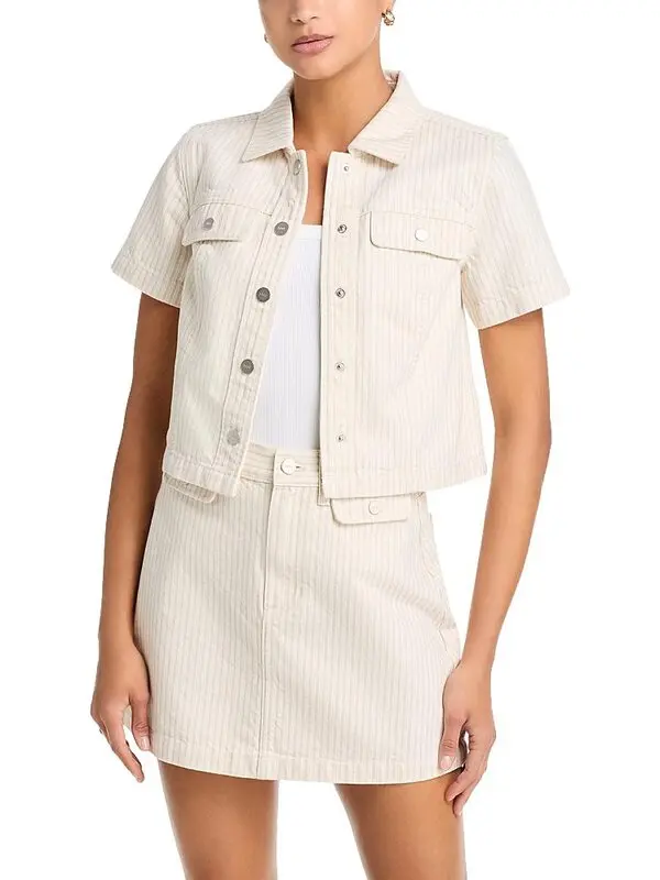 Paige Elly Short Sleeve Jacket - Tonal Stripe
