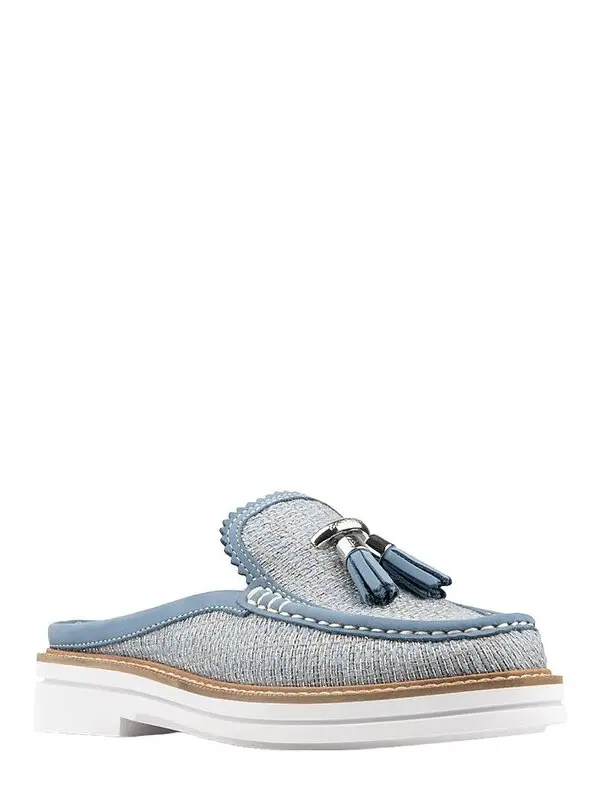 DONALD PLINER Tassel Mule Loafers - Denim