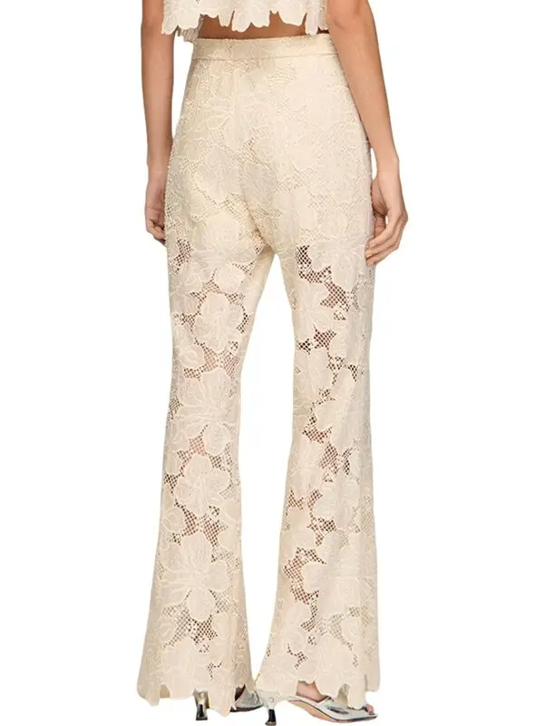 Sandro Amani Guipure Lace Trousers - Ecru