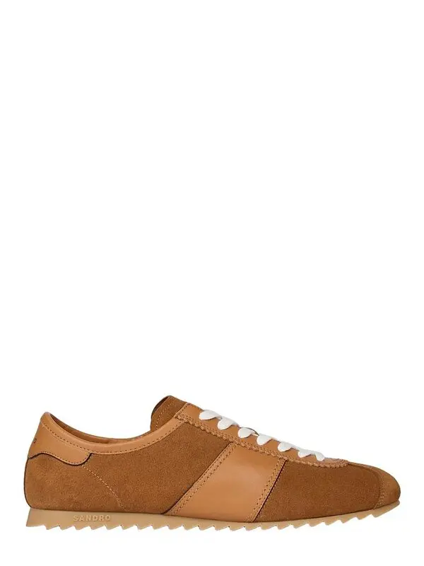 Sandro Low Top Running Sneakers - Cognac