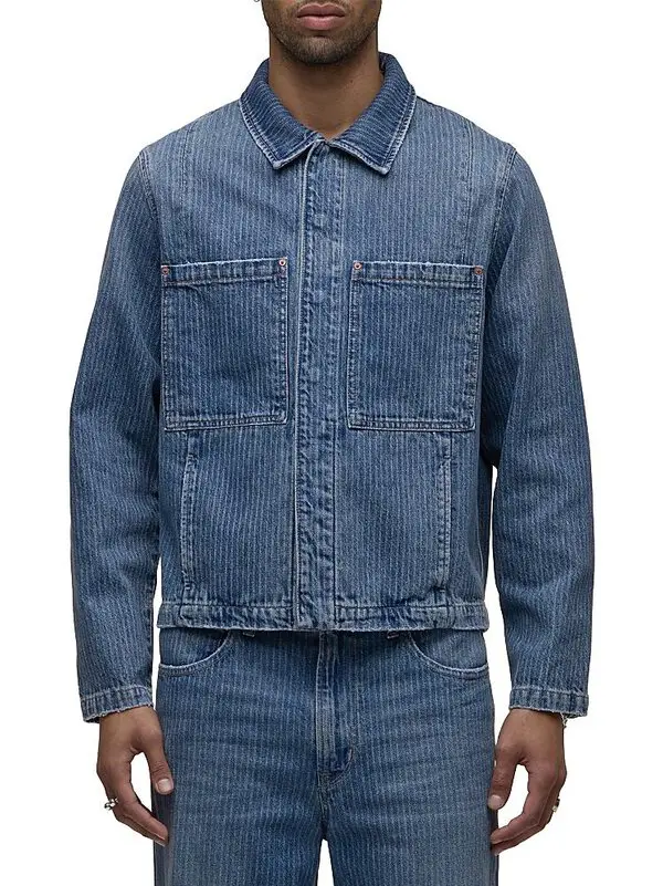 Hudson Jeans Striped Denim Work Jacket - Rail